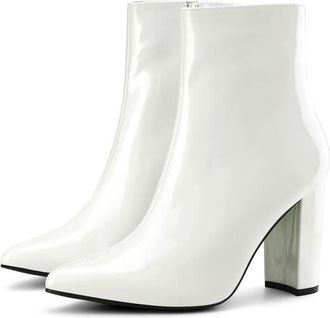 Allegra K Bottes à la Cheville pour Femmes Blanche 38.5
