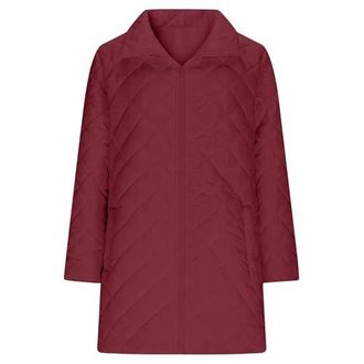 Generic Doudoune matelass&eacute;e l&eacute;g&egrave;re pour femme avec fermeture &eacute;clair et col montant avec poches, Rouge, XXL