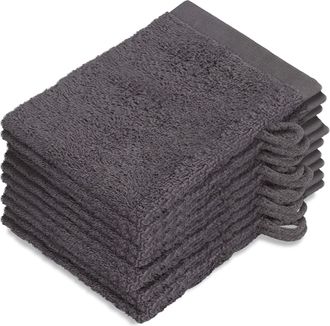 NatureMark NM-HT0833 Frottier Waschhandschuhe, 10-er Pack, 15 x 21 cm, 100% Baumwolle, Graphit