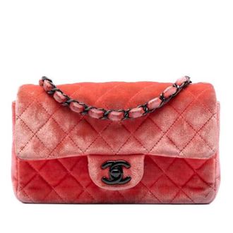 Chanel Sac bandouli&egrave;re vintage en velours Pre-owned - Femme - Pre-owned - Orange - Taille: ONE Size