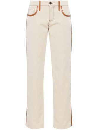 Miu Miu pantalon droit en toile - Tons neutres
