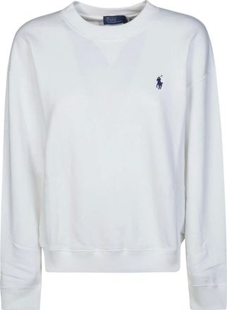Polo Ralph Lauren Femme, Sweatshirts et sweats &agrave; capuche, Blanc, Taille: XS Felpa Girocollo Garzata