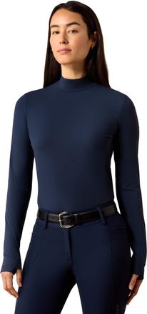 Ariat Womens SolVeil Baselayer Top Long Sleeve in Navy Eclipse, Size 2X-Small, by Ariat