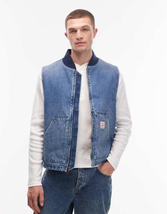 Levi's Sansome - Veste sans manches en jean matelass&eacute; - Bleu