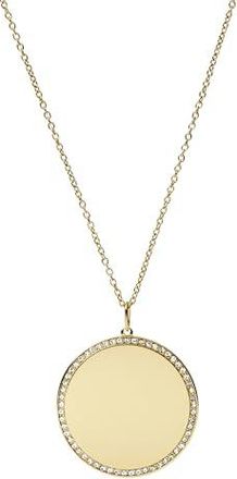 Fossil Collier à pendentifs ronds en acier inoxydable doré avec fermoir mousqueton pour femmes