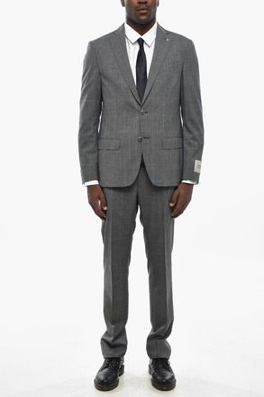 Corneliani CC COLLECTION District Check Anzug aus reiner Schurwolle mit klassischem Revers Corneliani