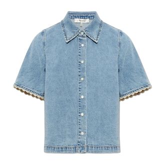Frame Denim Kurz&auml;rmeliges Jeanshemd - - Blouses & Shirts - Damen - Blau - XS