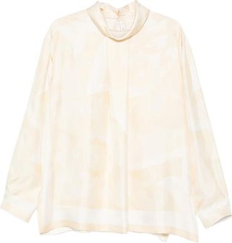 Carven Patterned High-neck Top