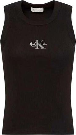 Calvin Klein Jeans Femme, Tops, Noir, Taille: 36 FR SL Monogram Rib Tank