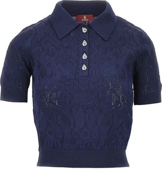 Dondup Esibizionista Capsule knit cropped polo shirt Woman S