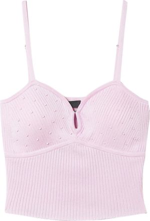 Twin-Set Top mit Perlen - Rosa