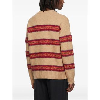 Dries Van Noten Striped Alpaca-Wool Sweater - Beige