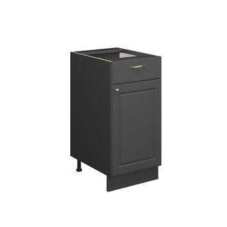 Vicco Meuble Cuisine Fame-Line, Anthrazit-Gold Landhaus, 40cm, PT Anthracite