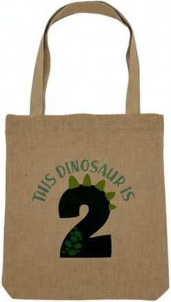 Fabulous Sac Shopping Tote Bag Aspect Lin - This Dinosaur is 2 Birthday Celebration Kids Party Gift Theme - Sac de Courses Toile Epaisse 360g Beige Naturel Cab