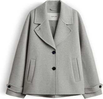 OPUS Wolljacke aus doppellagige Wollqualit&auml;t Loose Fit Riegel an der Manschette