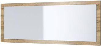 Vladon Miroir Lima, Miroir Mural avec Cadre de Style Moderne, Blanc Haute Brillance (139 x 55 cm)