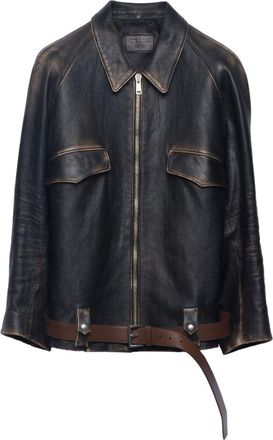 Prada Jacke aus Leder - Schwarz