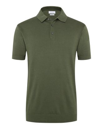 Tom Rusborg Unifarbenes Poloshirt aus Baumwolle mit gerippten B&uuml;ndchen in