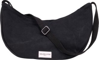 Holzrichter Berlin Banana Bag No 4-2 (L) Schwarz - stilvolle Crossbody Bag handgefertigt aus 100% Bio-Baumwolle