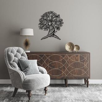 Hanah Home Stylish Black Decorative Metal Wall Accessory, 62 x 70 cm | 100% Metal, 1.5 mm Thickness | Perfect for Modern Home Decor & Unique Wall Art