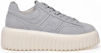 Hogan Femme, Chaussures, Gris, Taille: 35 EU H-Stripes Allacciato en daim