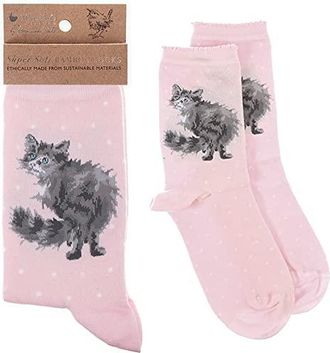 Wrendale Designs Wrendale - Chaussettes Designs à motif (rose motif chat « Cat Glamour Puss »