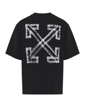 Off-white Mens T-Shirt Crewneck Black Cotton T-Shirts And Polos