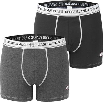 Serge Blanco Lot de 2 Boxers homme avec surpiq&ucirc;res Class
