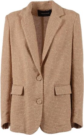 Fabiana Filippi Femme, Vestes, Brun, Taille: 40 FR Giacca Over Rever In Rete Paillettes