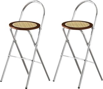 Generic Klappstuhl Camping Leicht Klein Faltbar Hoher Belastbarkeit Klappstuhl Klein Leicht 2er Set für Gäste, Küche, Büro, Hochzeit, Party, Picknick(Brown,75