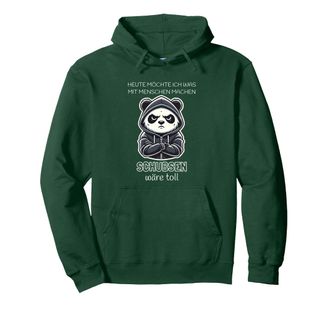 Mapanoli Design Heute w&uuml;rde ich gerne was mit Menschen machen - Panda Pullover Hoodie