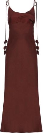 Self Portrait Femme, Robes, Rouge, Taille: 40 FR Satin Flower Midi Dress