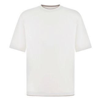 Boggi Milano Homme, Tops, Blanc, Taille: S T-Shirt en coton Pima