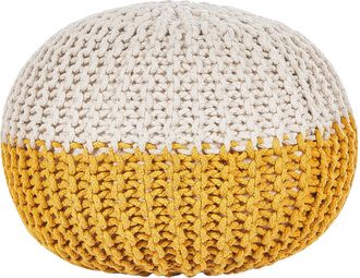 Beliani Moderner Pouf in Gelb-Beige 50 x 35 cm Conrad