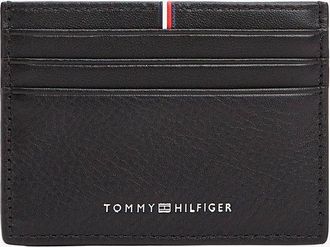 Tommy Hilfiger Porte-cartes grain&eacute; en cuir de vache