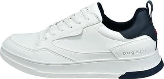 Bugatti Homme Baskets avec Mousse à mémoire de Forme et Absorption des Chocs, Blanc, 47 EU