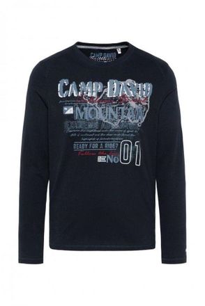 Camp David Longsleeve mit Used Print und Stickereien