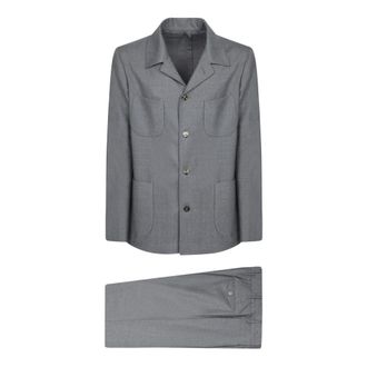 Dell'Oglio Grauer Flanellanzug - - Suits - Herren - Grau - 2XL