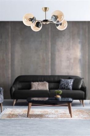 Opviq Scandinavian Chandelier, 60 cm Diameter, 25 cm Height | 100% Metal, Copper Finish, E27 Socket Max 40W | Elegant Design for Modern Spaces