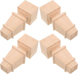 NUOBESTY TOBBOMEY 4 Ersatz Sofabeine aus Gummibaumholz im Europ&auml;ischen Stil Rustikale M&ouml;belbeine Quadratisch 15X65cm f&uuml;r Schreibtisch Stuhl Couchtisch und Rega