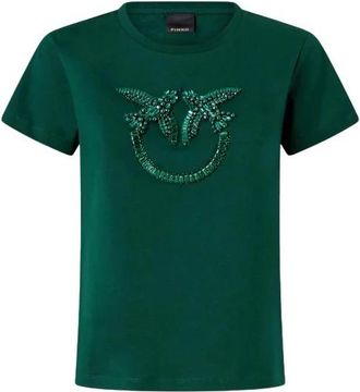 Pinko Pinko, Femme, Tops, Vert, Taille: 38 FR Quentin T-shirt