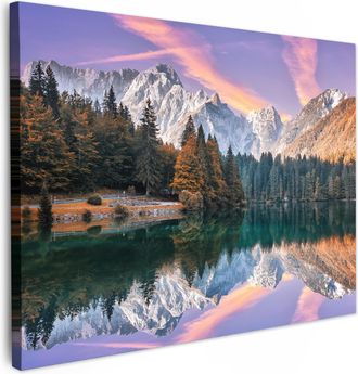 MuchoWow © Leinwand 80x60 cm Deko Schlafzimmer Aesthetic Leinwandbilder Wohnzimmer Gemälde Foto Geschenk Living Room Decoration Bilder Natur - Berge - Wald - W