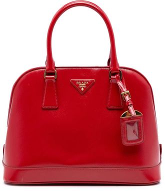 Prada Hobo Bags - Medium Saffiano Vernice Open Promenade Satchel - Gr. unisize - in Rot - f&uuml;r Damen