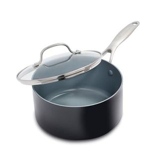 GreenPan Valencia Pro Harteloxierte Gesunde Keramik Antihaft 18 cm / 2 Liter Stielkasserolle mit Deckel, PFAS-frei, Induktion, spülmaschinenfest, backofenfest,