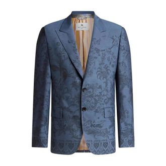 Etro Jacquard Wollblazer - - Jackets - Herren - Blau - S