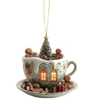 Generic Weihnachtsbaumschmuck - H&auml;ngender Anh&auml;nger Kaffee aus 2D Acryl Festliches Dekoratives Accessoire, leichte Urlaubsdekoration | Saisonale Dekoration f&uuml;r