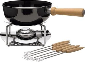 Silit Käsefondue Set 9-teilig, Fondue für 6 Personen, Silargan Funktionskeramik, Induktion, spülmaschinengeeignet, Fondueset, Kasserolle Rechaud Brenner Fon