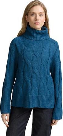 Tom Tailor 1048322 Pull-Over, 38879-Dark Petrol Melange, L Femme