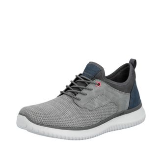 Rieker Slip-On Sneaker RIEKER, Herren, Gr. 45, grau, jeansblau, Lederimitat, Textil, Schuhe, Slipper, Halbschuh, Freizeitschuh, Sneaker zum Schlupfen