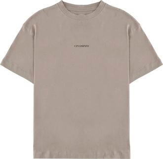 C.P. Company C.p. Company, Homme, Tops, Gris, Taille: S T-Shirt Logo Manches Courtes 30/1 Jersey